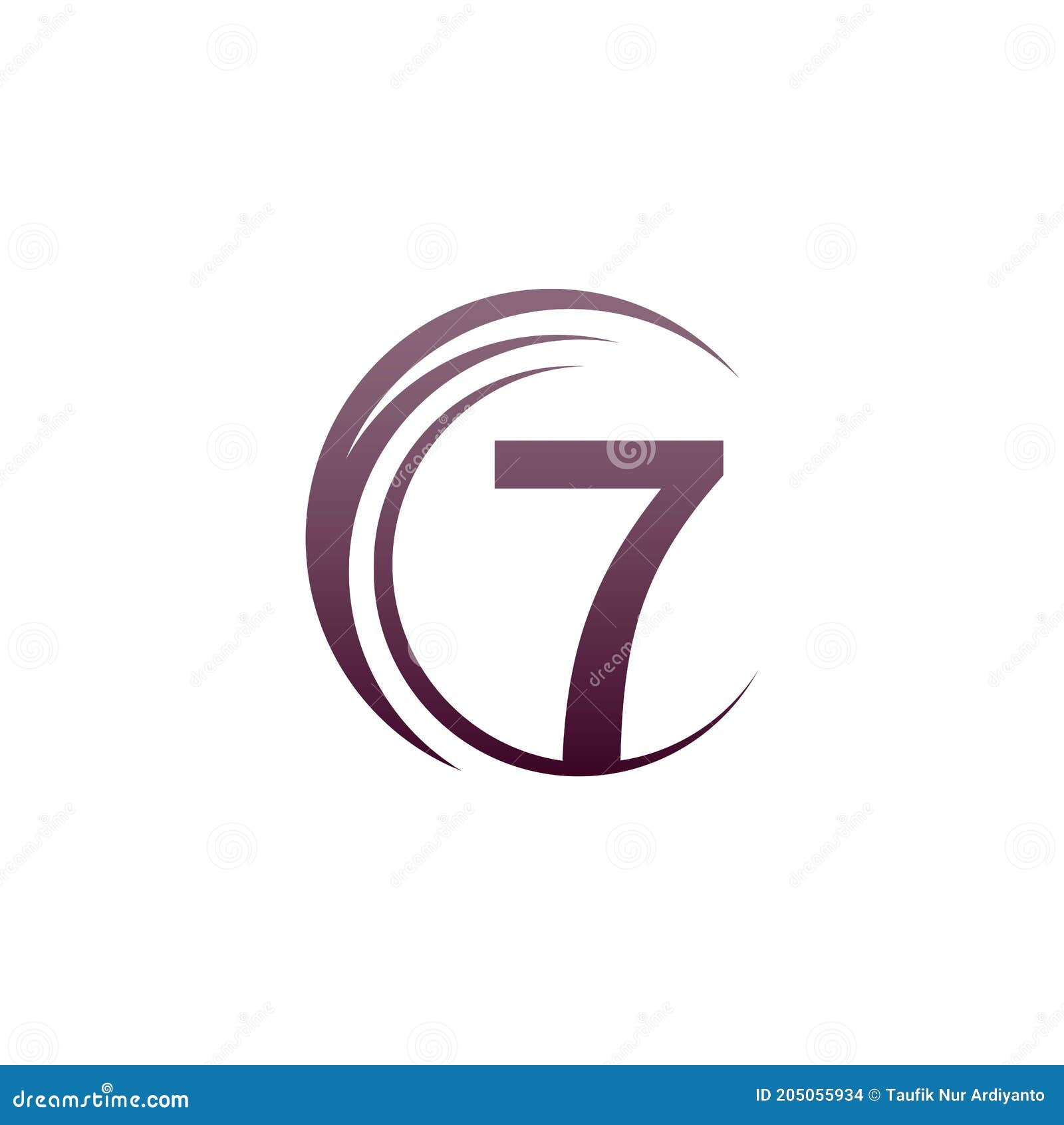 Wave Circle Number 7 Logo Icon Design Stock Vector - Illustration of ...