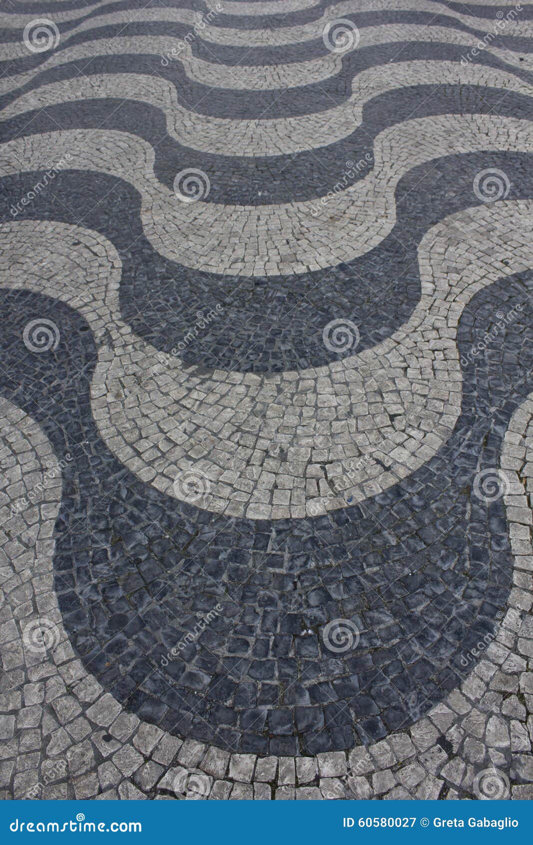 Wave Cobblestone Artistic Pavement Stock Image - Image of stone, ground ...