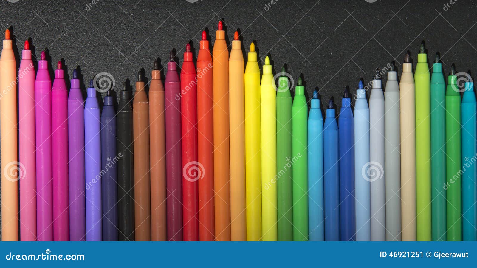 Wave of Colorful Magic Maker on Black Background Stock Image - Image of ...