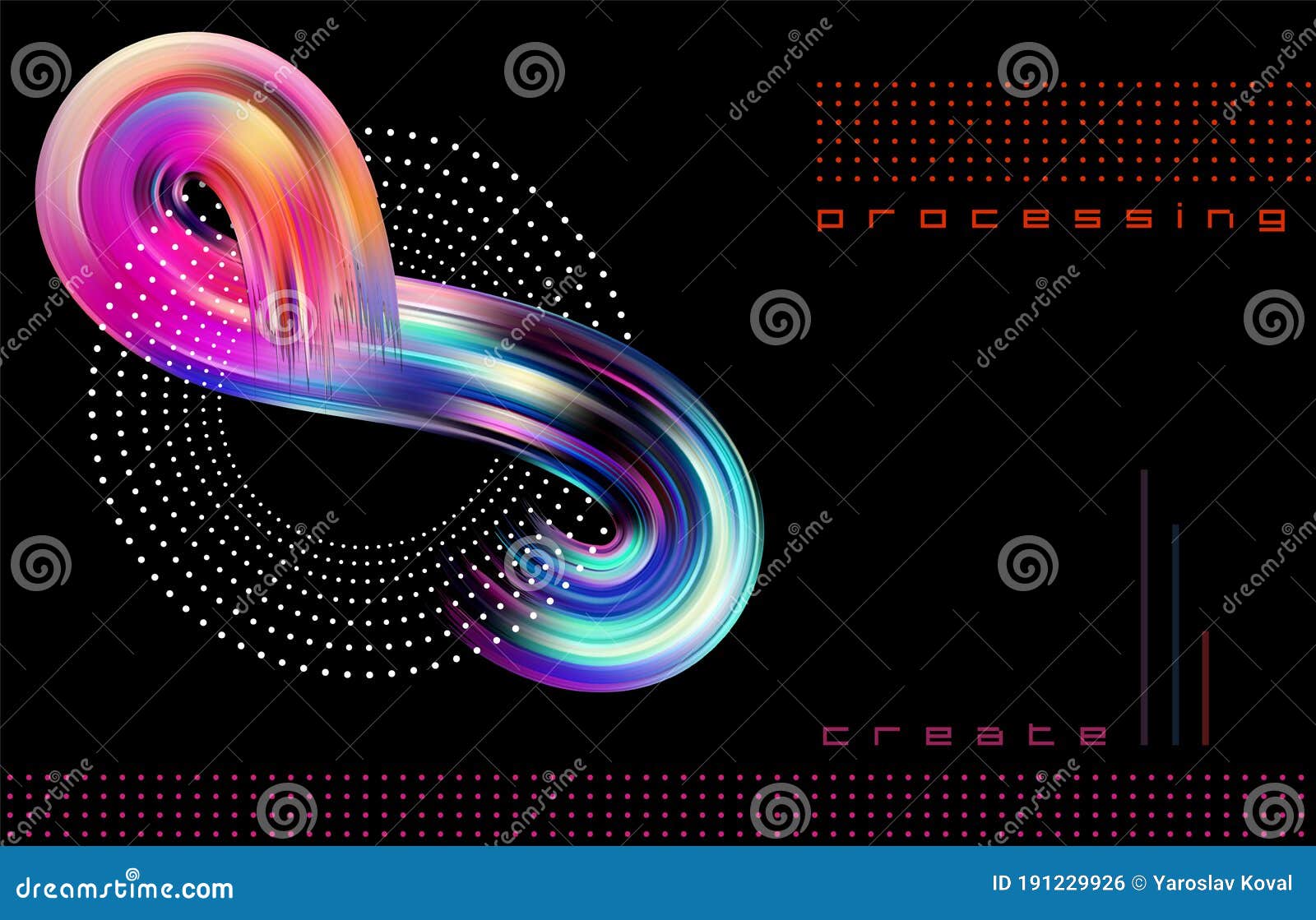 Wave Colorful Texture Volume Surface. Warp Strip Stock Illustration ...