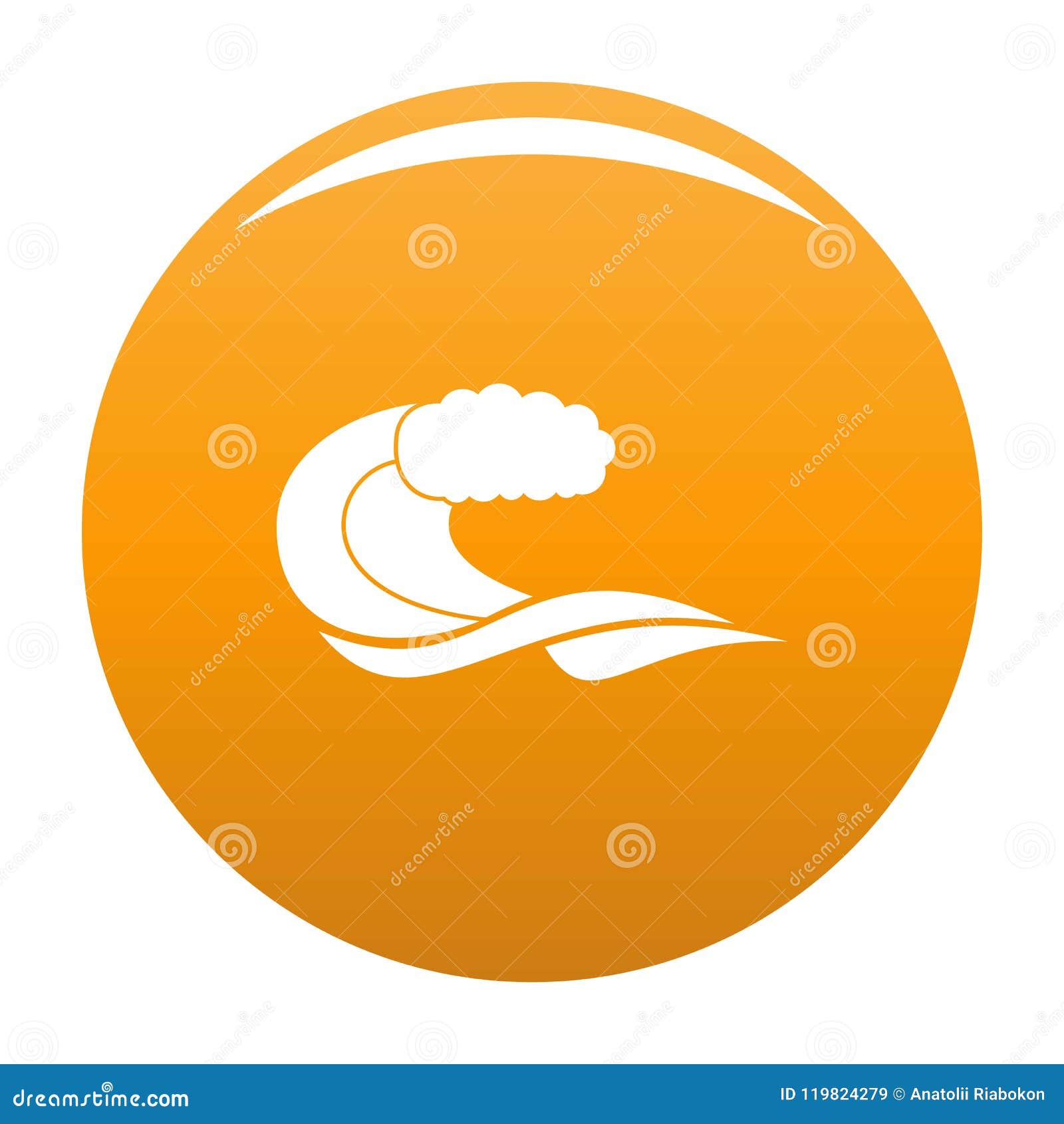Wave Composition Icon Vector Orange Stock Vector - Illustration of ...
