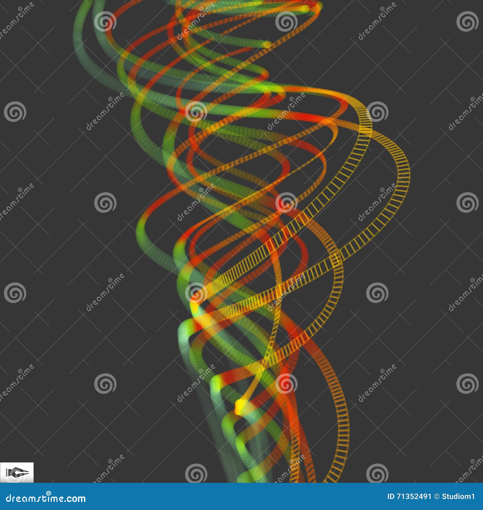 Wave with Connected Lines. Connection Structure. Dynamic Background ...