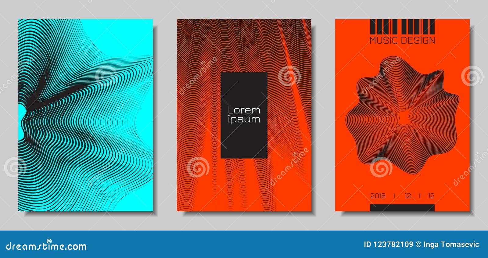 Wave Cover Design Templates Set. Stock Vector - Illustration of banner ...