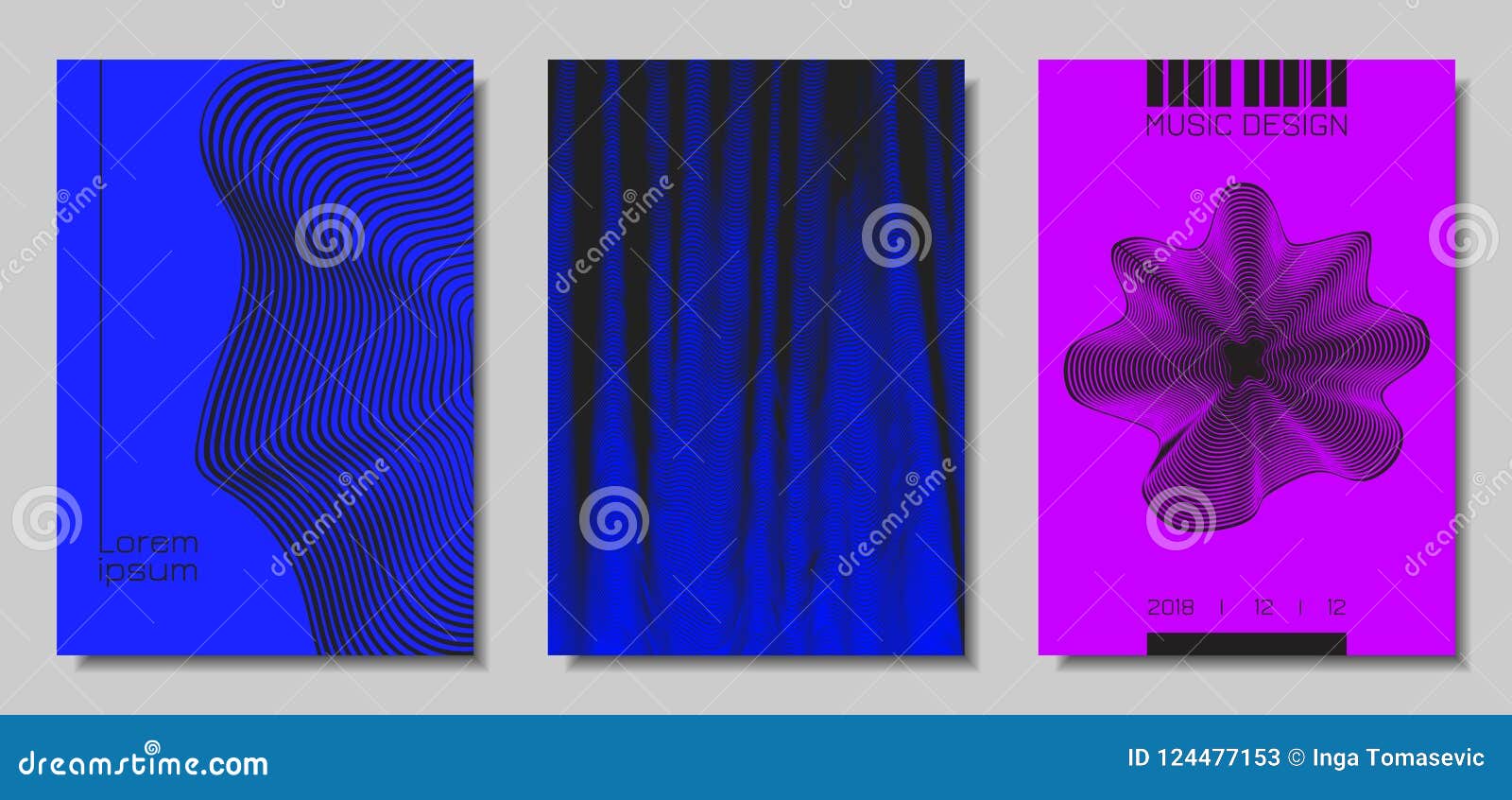 Wave Cover Design Templates Set. Stock Vector - Illustration of blend ...