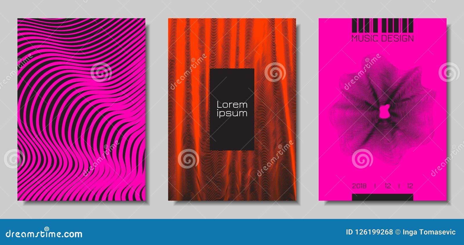 Wave Cover Design Templates Set. Stock Vector - Illustration of pattern ...