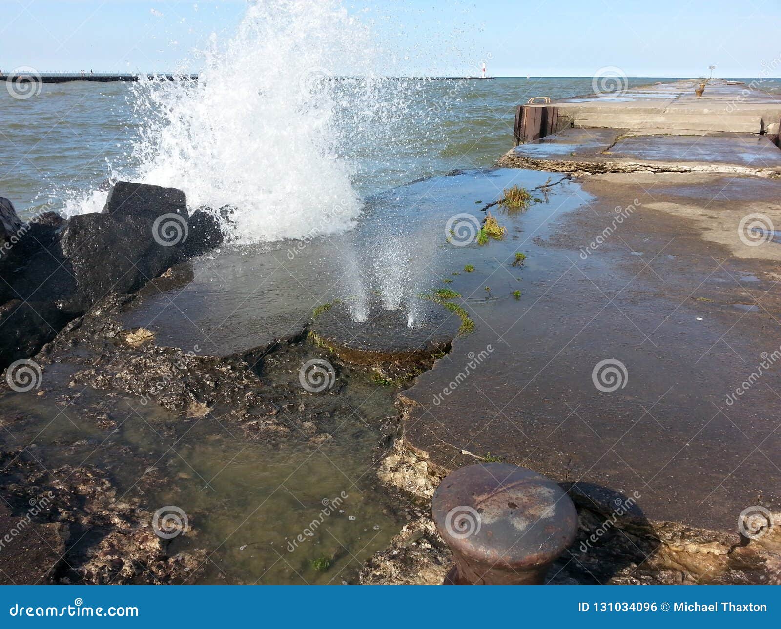 Wave crash stock photo. Image of splash, wave, pier - 131034096