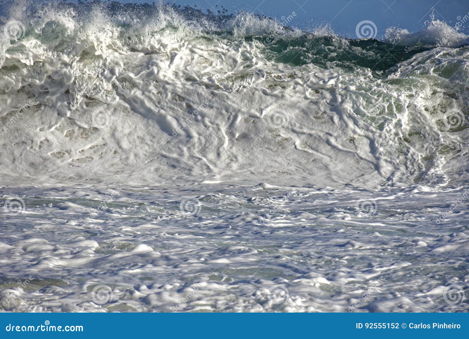 Wave crashing on beach stock photo. Image of seascape - 92555152