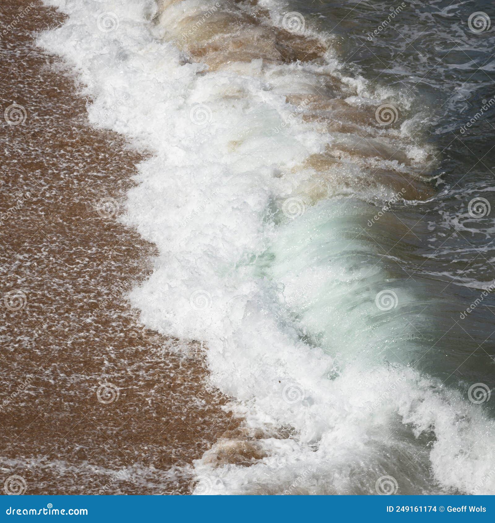 Wave Crashing Onto a Beach from Above on Nsw Central Coast in Australia ...