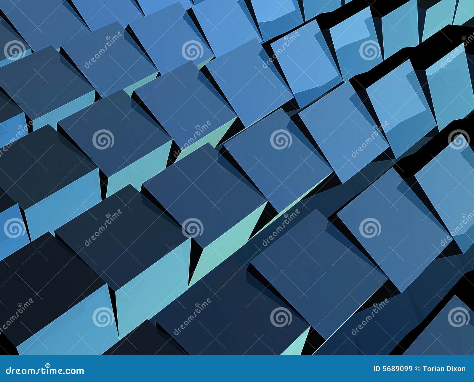 Wave of Cubes stock illustration. Illustration of blue - 5689099