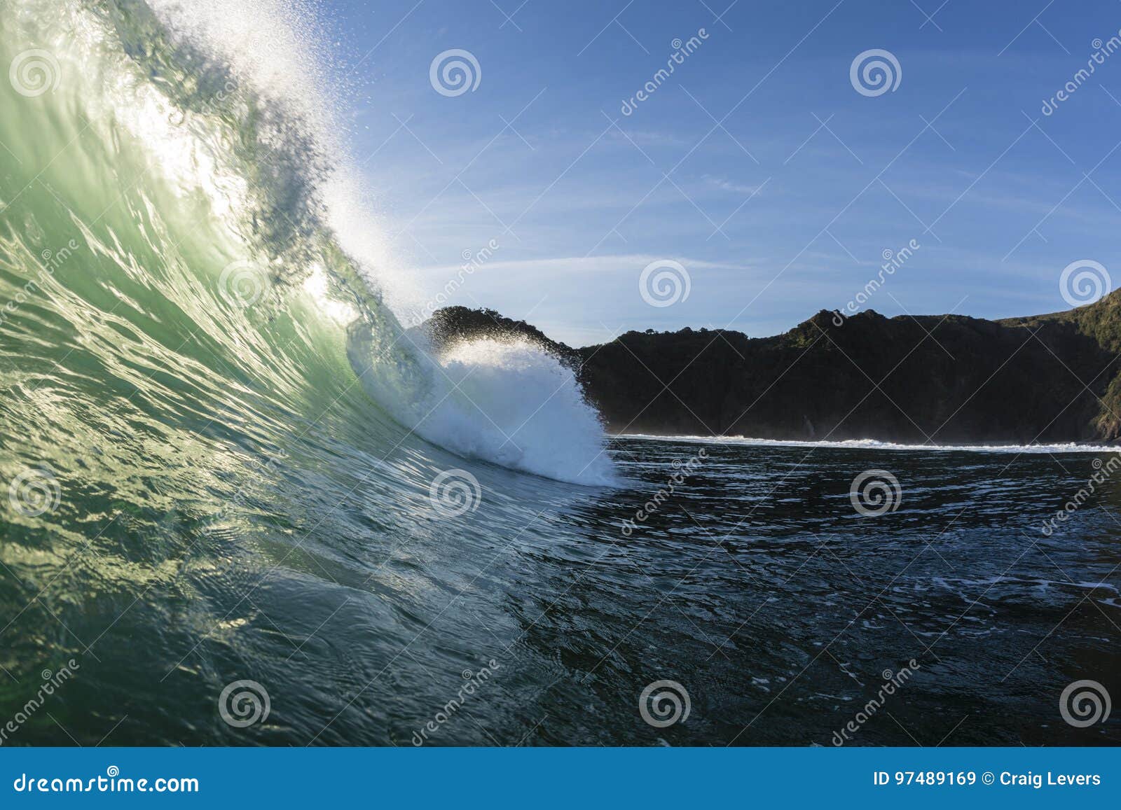 Wave Curl stock image. Image of water, auckland, destination - 97489169