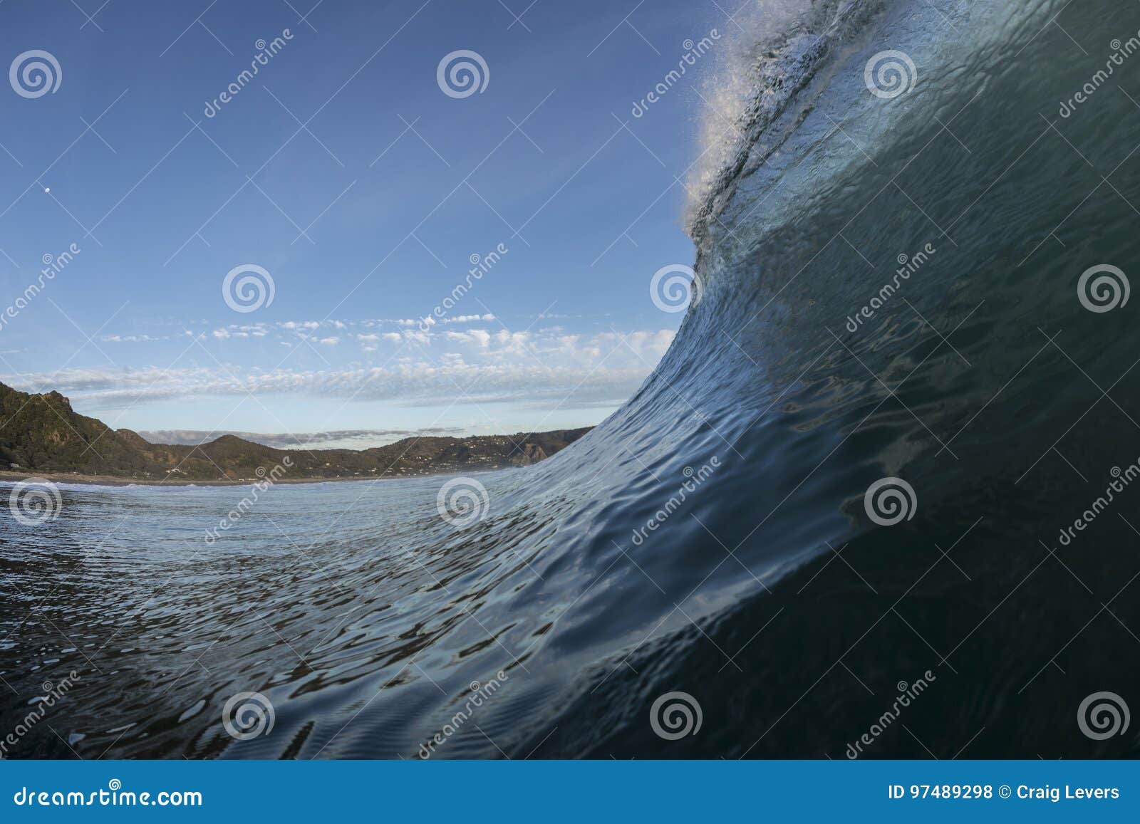 Wave Curl stock photo. Image of surf, wave, destination - 97489298