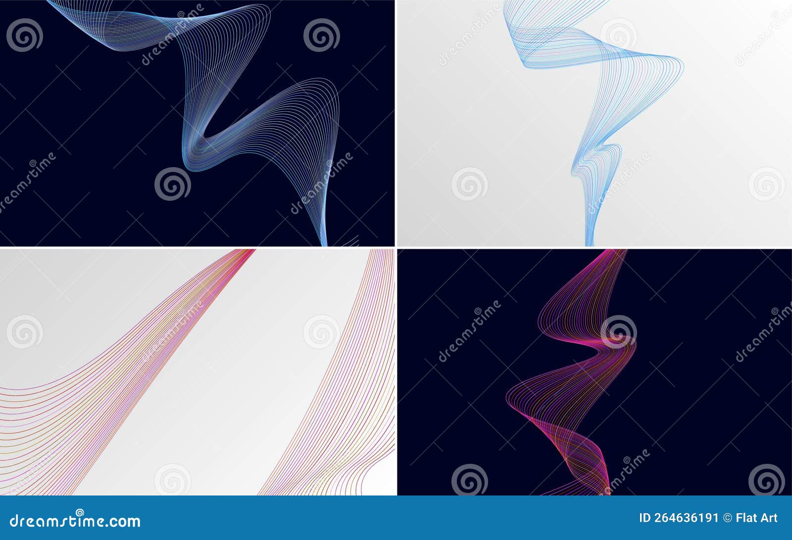 Wave Curve Abstract Vector Background Pack for a Bold and Unique Design ...