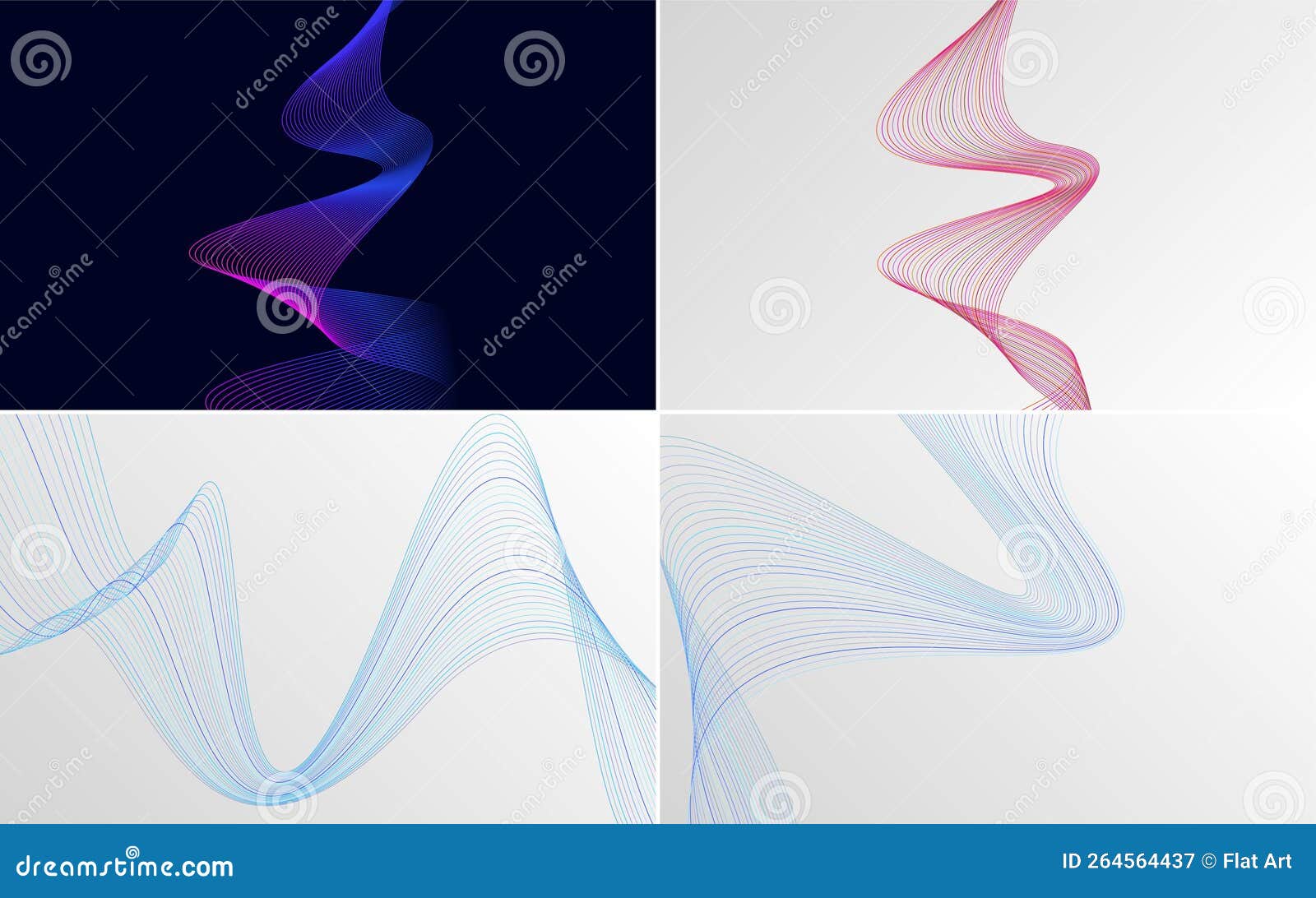 Wave Curve Abstract Vector Background Pack for a Bold and Unique Design ...