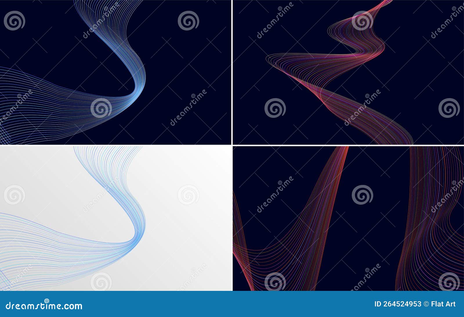Wave Curve Abstract Vector Background Pack for a Stylish and Elegant ...