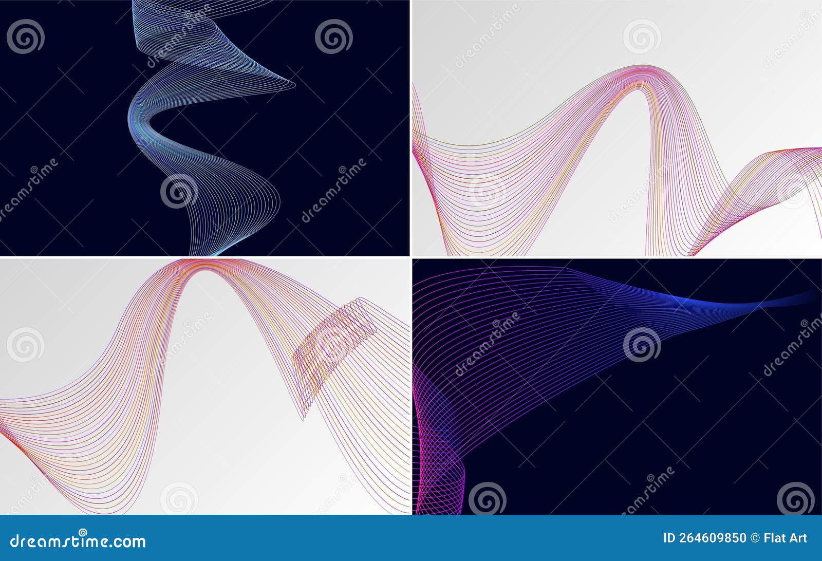 Wave Curve Abstract Vector Background Pack for a Stylish and Modern ...