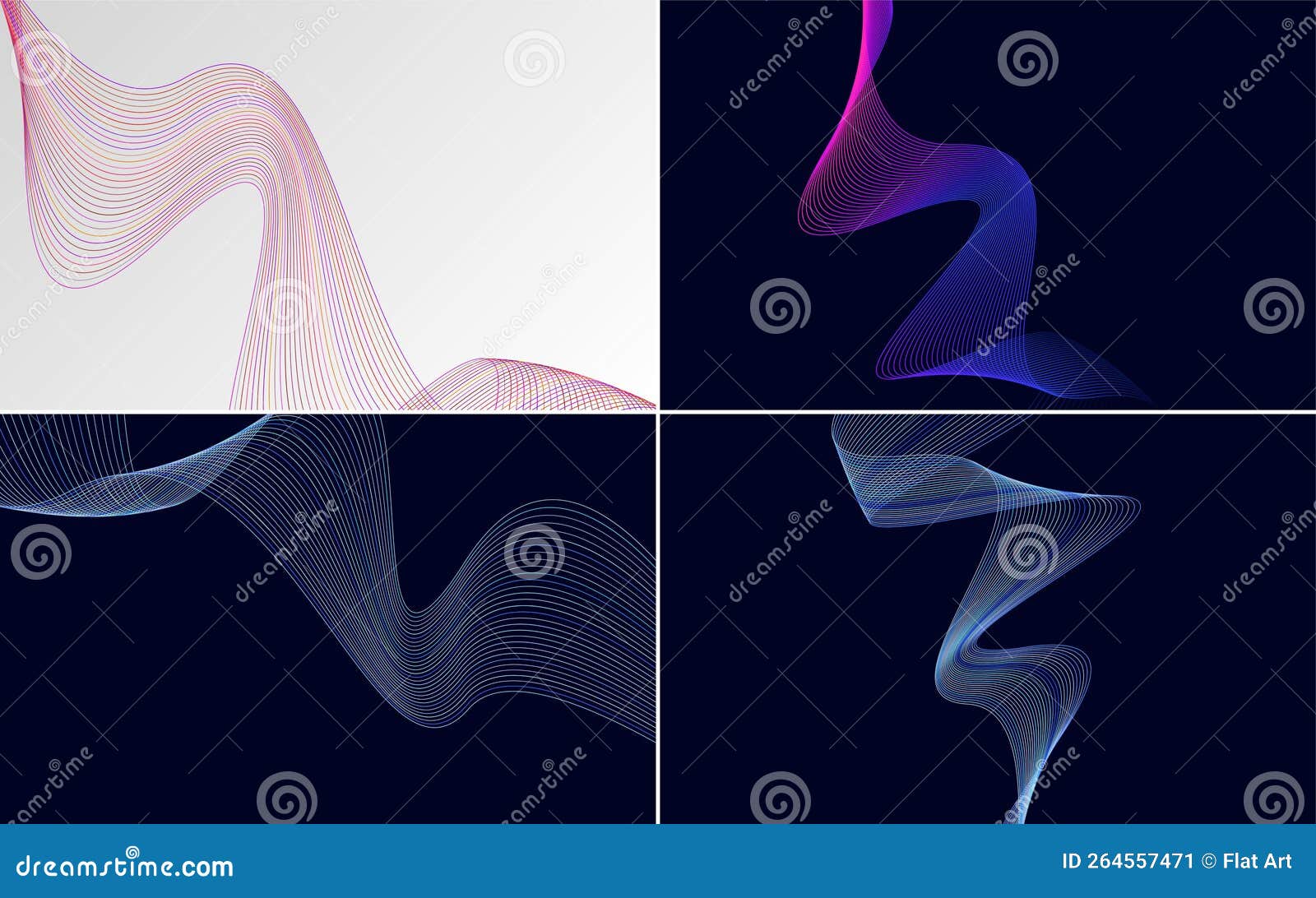 Wave Curve Abstract Vector Backgrounds for High-quality Presentations ...