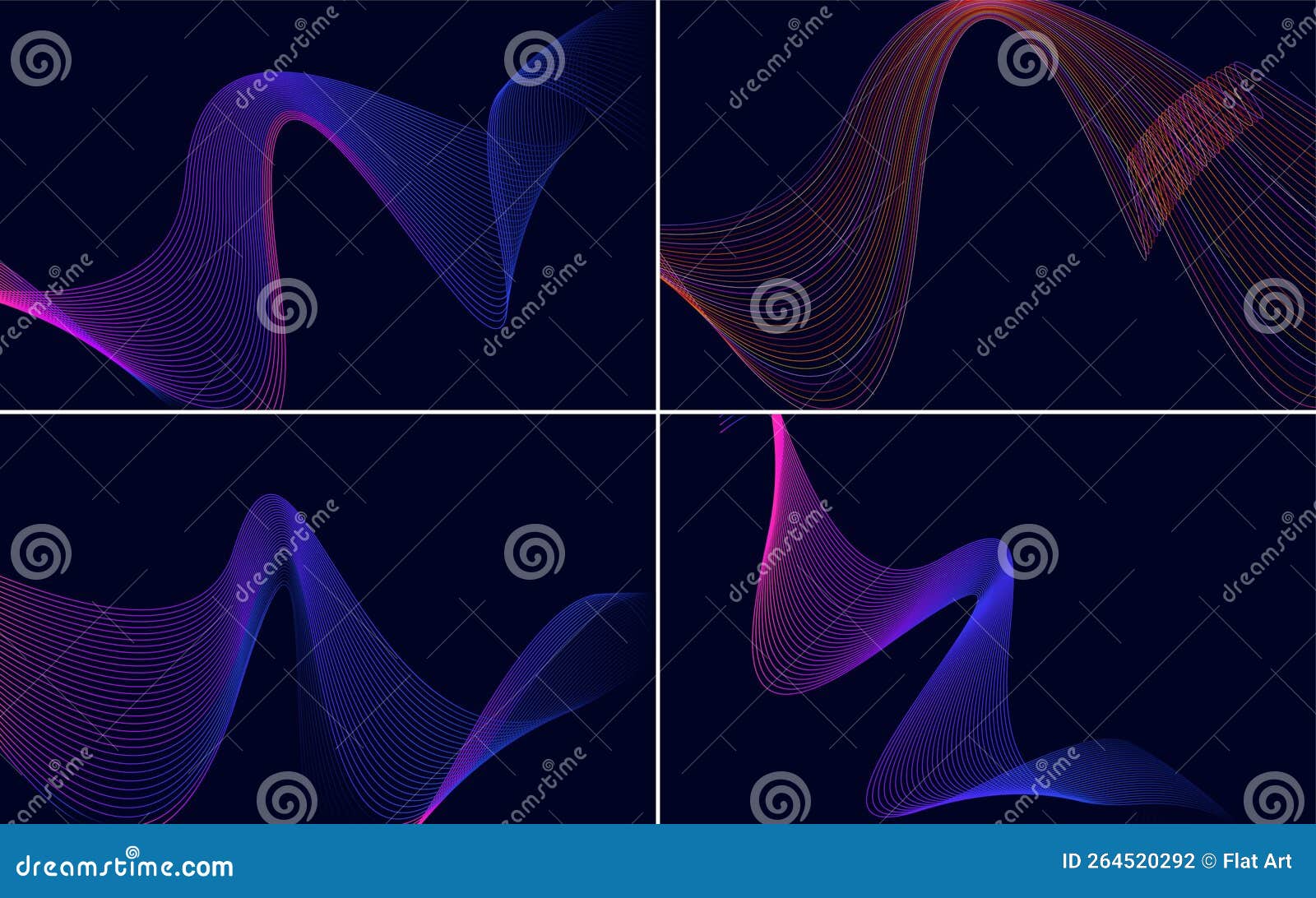 Wave Curve Abstract Vector Backgrounds for High-quality Presentations ...