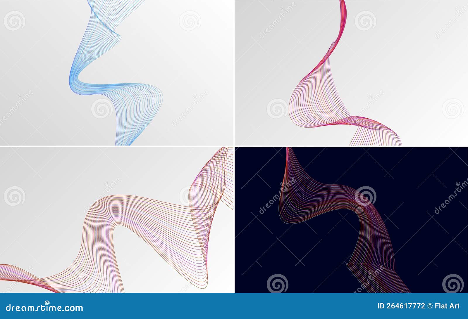 Wave Curve Abstract Vector Backgrounds for High-quality Presentations ...