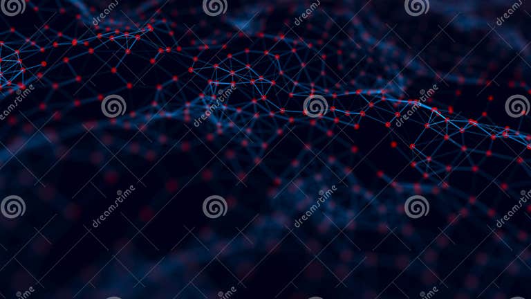 Wave 3d. Abstract 3D Big Data Visualization. Visual Information Complexity. Plexus Affect ...