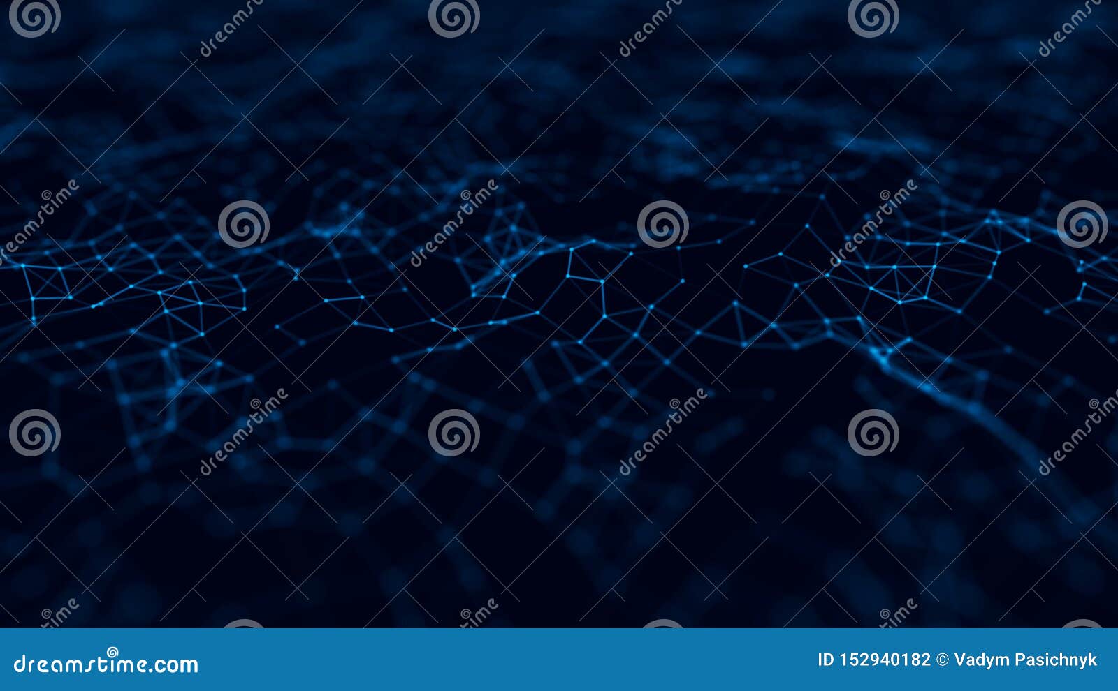 Wave 3d. Abstract 3D Big Data Visualization. Visual Information Complexity. Plexus Affect ...