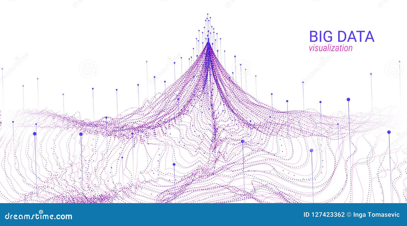 Wave 3D Big Data Visualization. Analysis Infographic. Stock Vector ...
