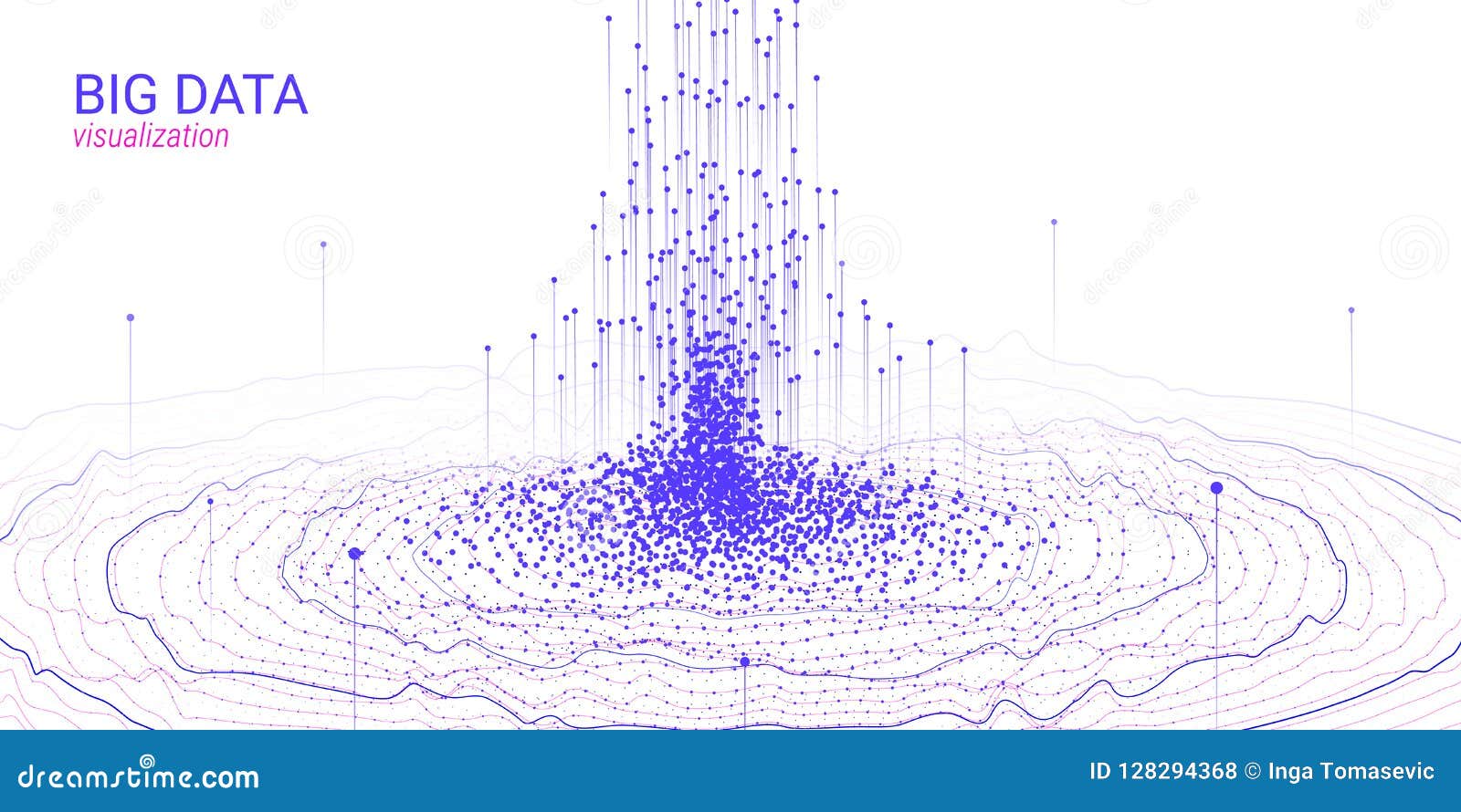 Wave 3D Big Data Visualization. Analysis Infographic. Stock Vector ...