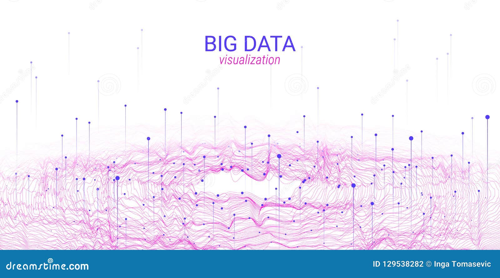 Wave 3D Big Data Visualization. Analysis Infographic. Stock Vector ...