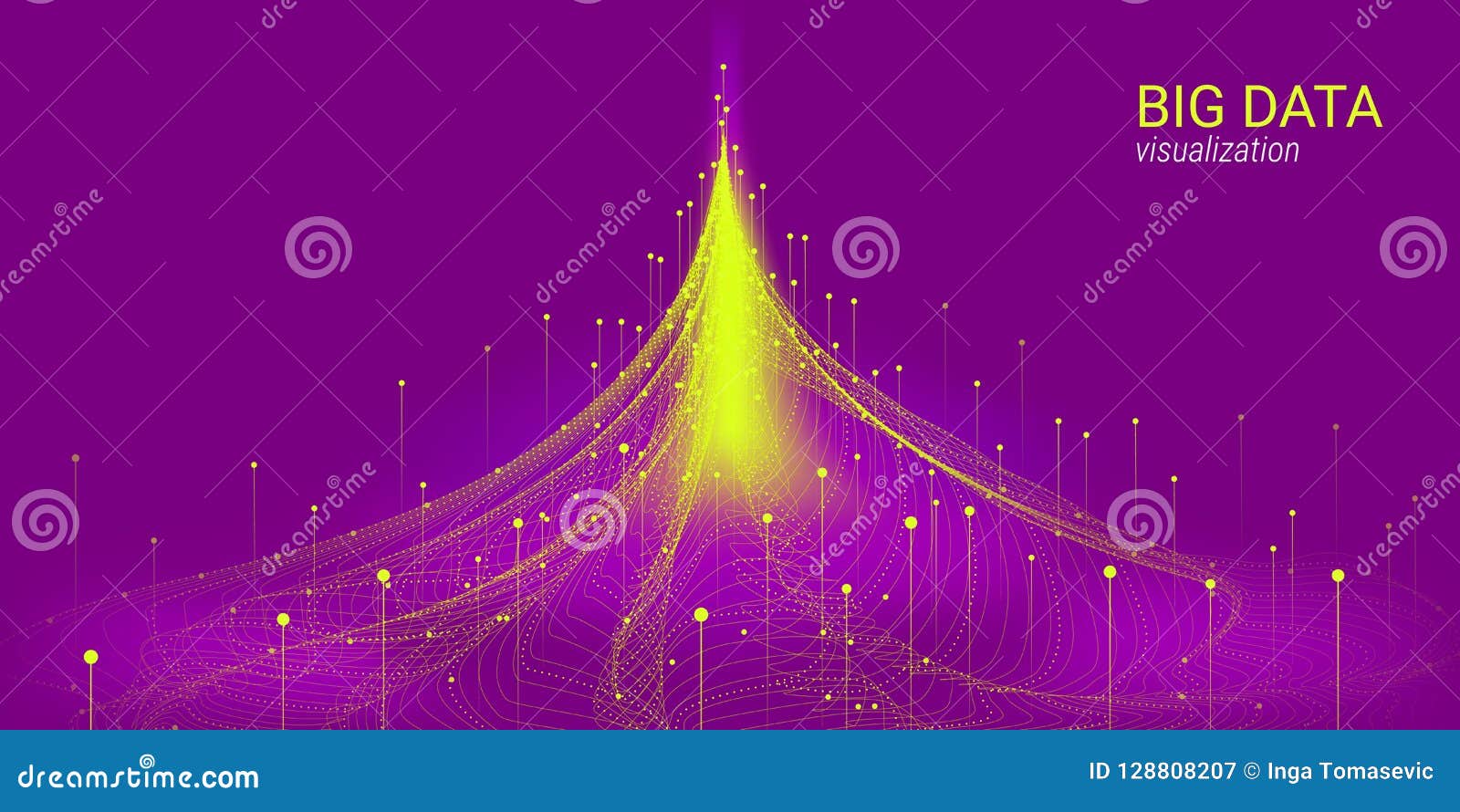 Wave 3D Big Data Visualization. Analysis Infographic. Stock Vector ...