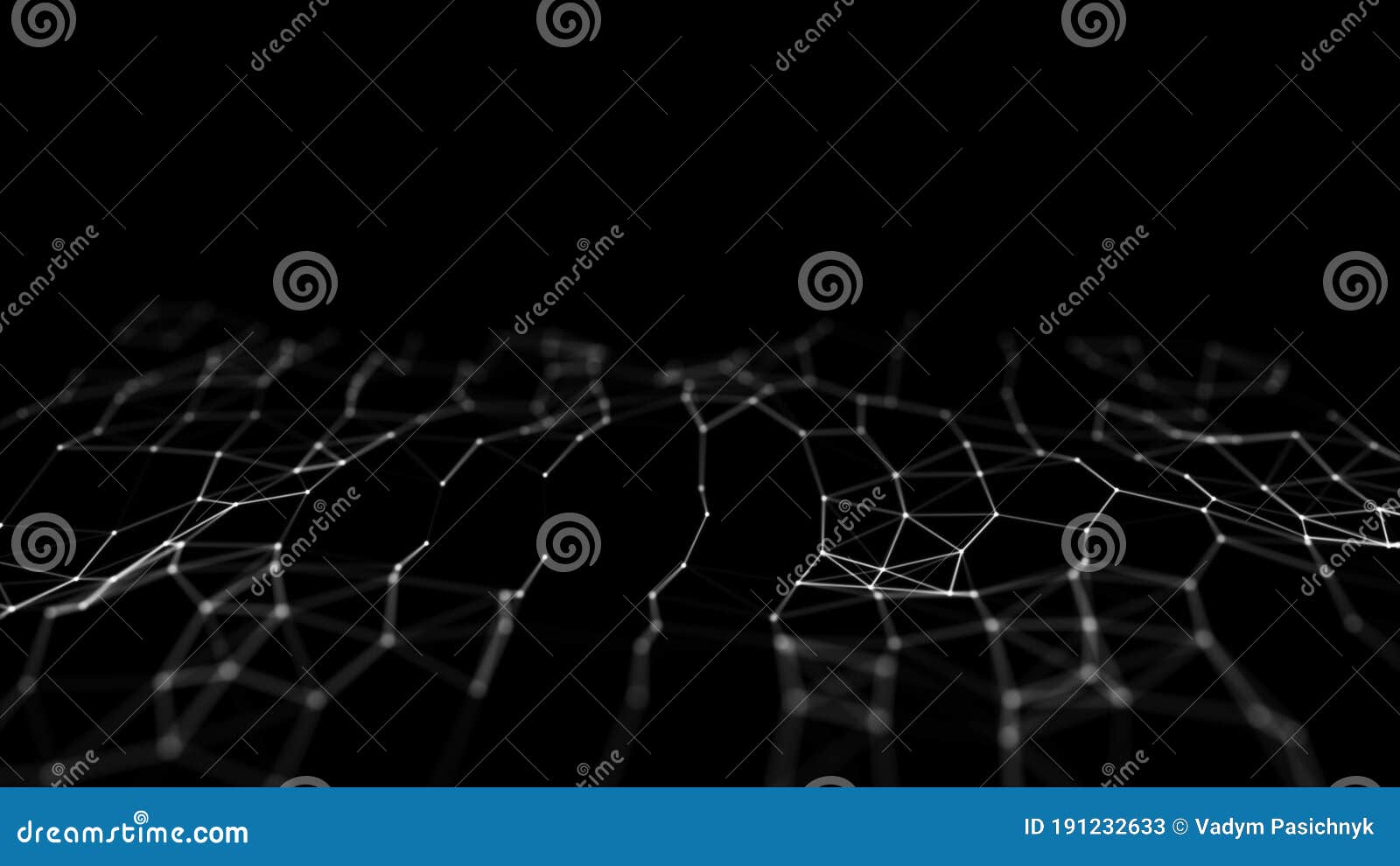 Wave 3d. Wave of Particles. Abstract Black Geometric Background. Big ...