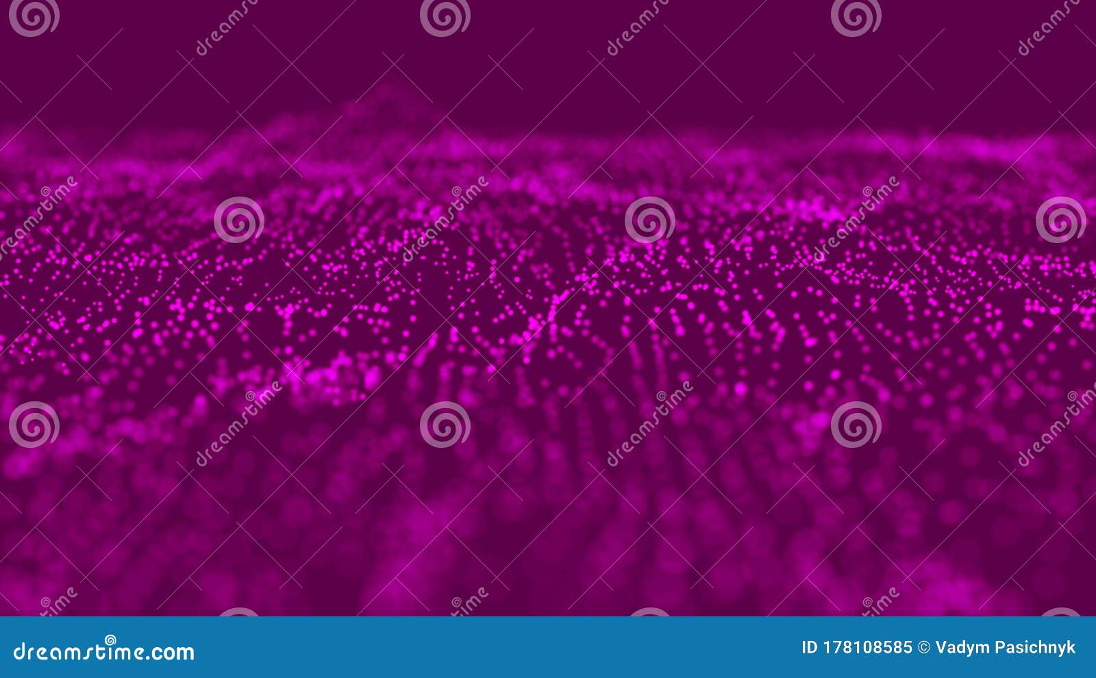 Wave 3d. Wave of Particles. Abstract Purple Geometric Background. Big ...