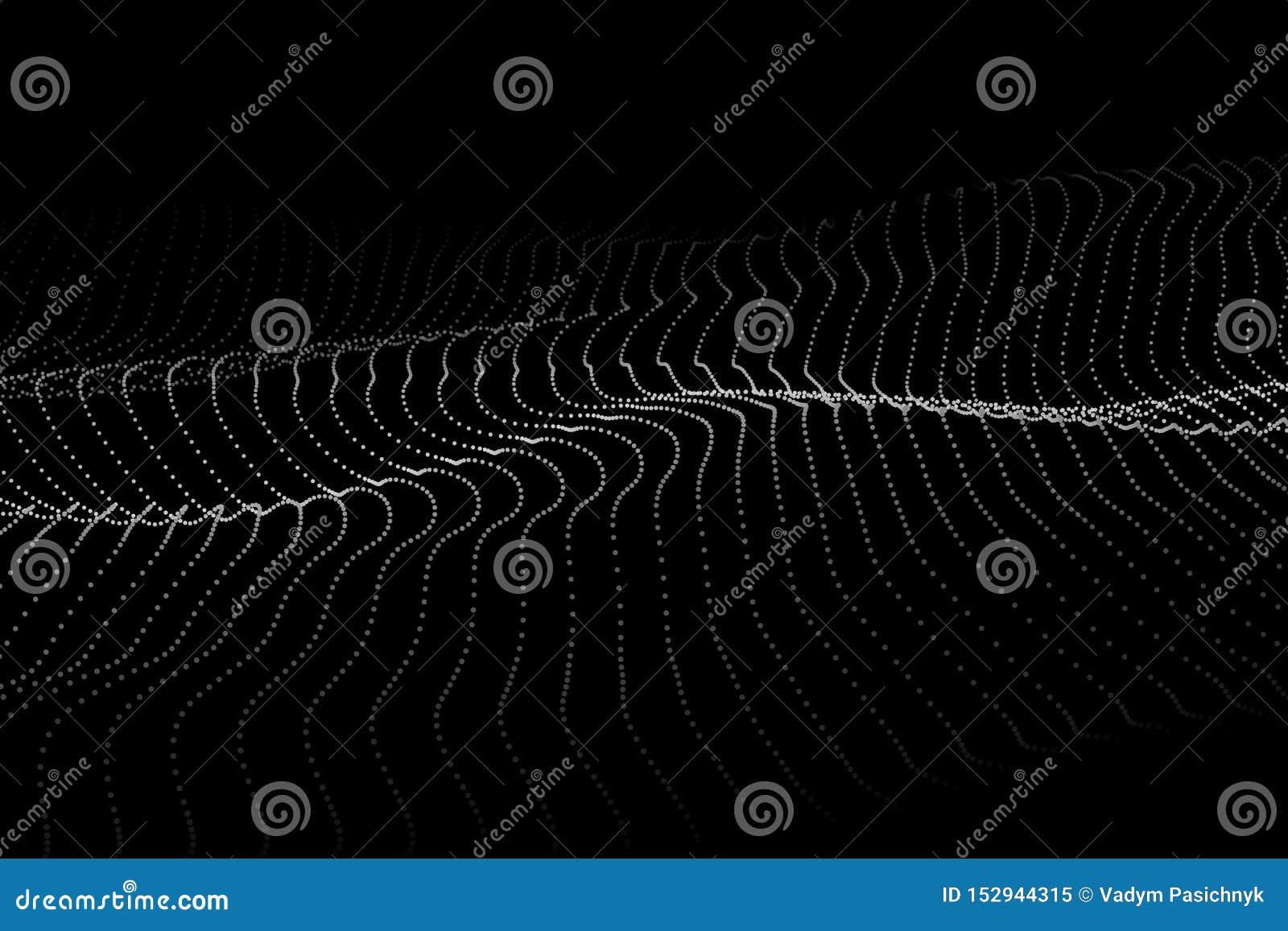 Wave 3d. Wave of Particles. Futuristic Point Wave. Design for Poster ...