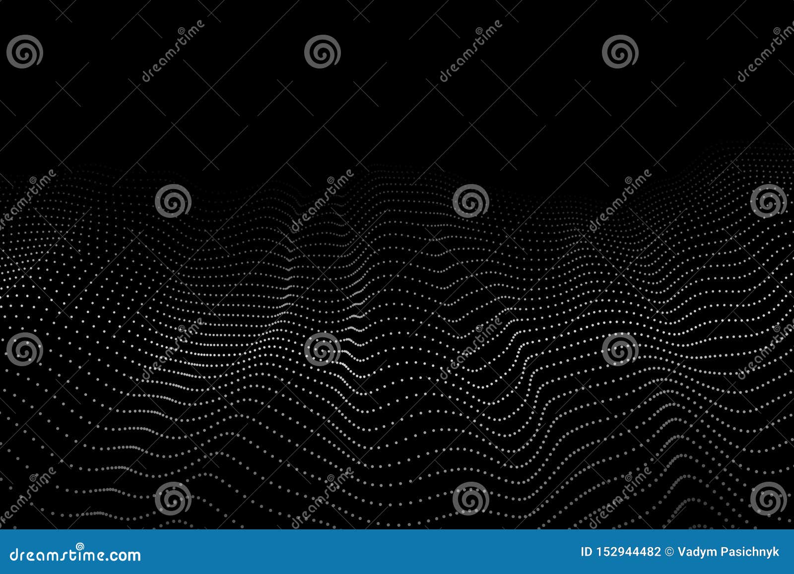 Wave 3d. Wave of Particles. Futuristic Point Wave. Design for Poster ...