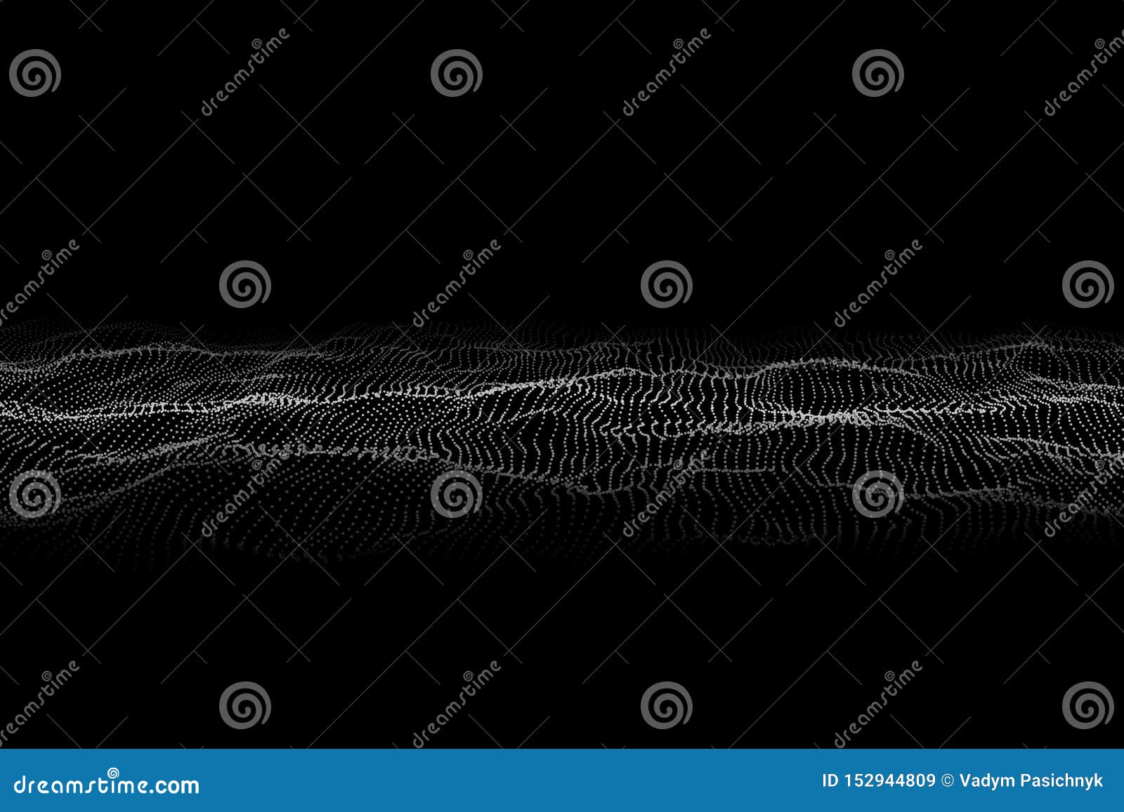 Wave 3d. Wave of Particles. Futuristic Point Wave. Design for Poster ...