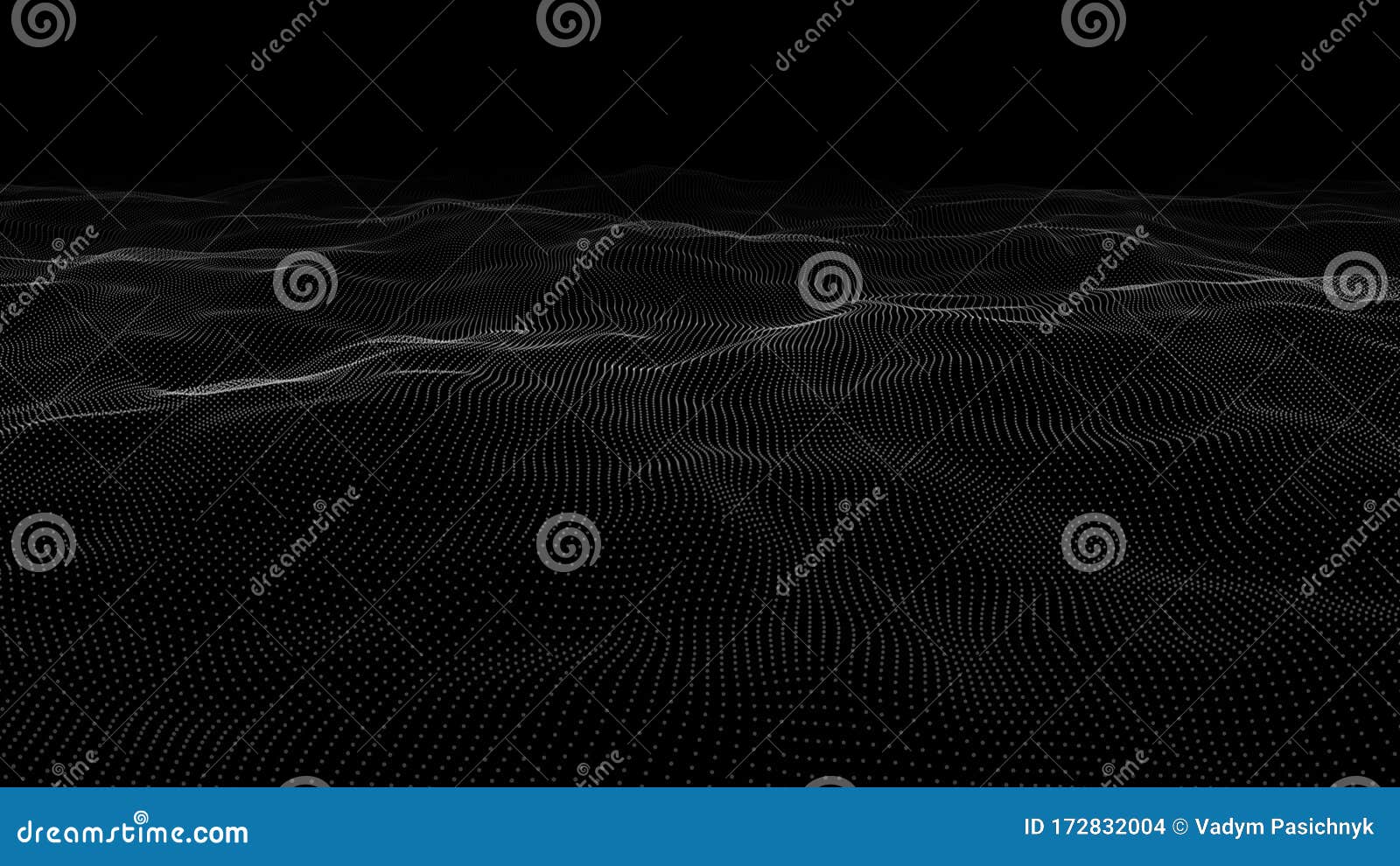 Wave 3d. Wave of Particles. Futuristic Point Wave. Design for Poster. Technology Vector ...