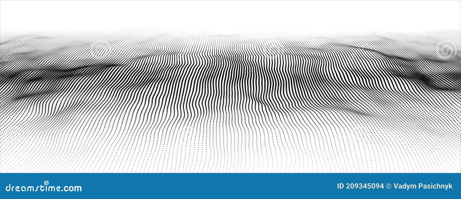 Wave 3d. Wave of Particles. Dynamic Wave on White Background ...