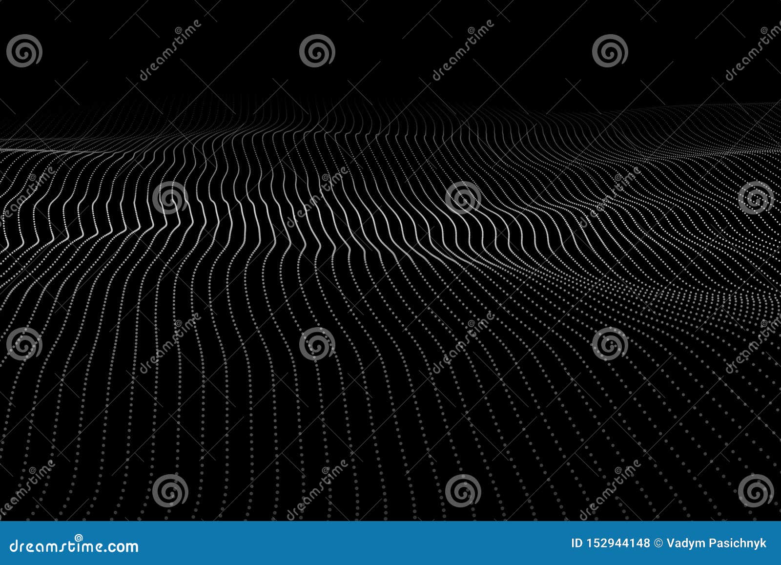 Wave 3d. Wave of Particles. Futuristic Point Wave. Design for Poster. Technology Vector ...
