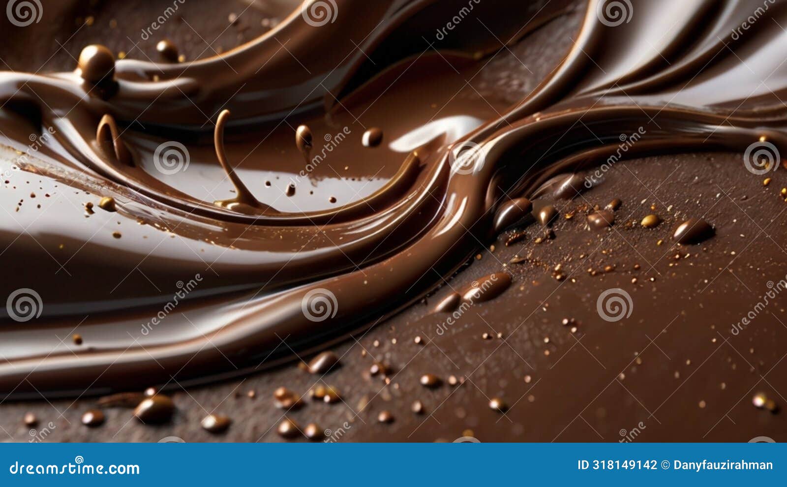 Wave of Dark Chocolate or Cocoa Splash, Abstract Background, 3D ...