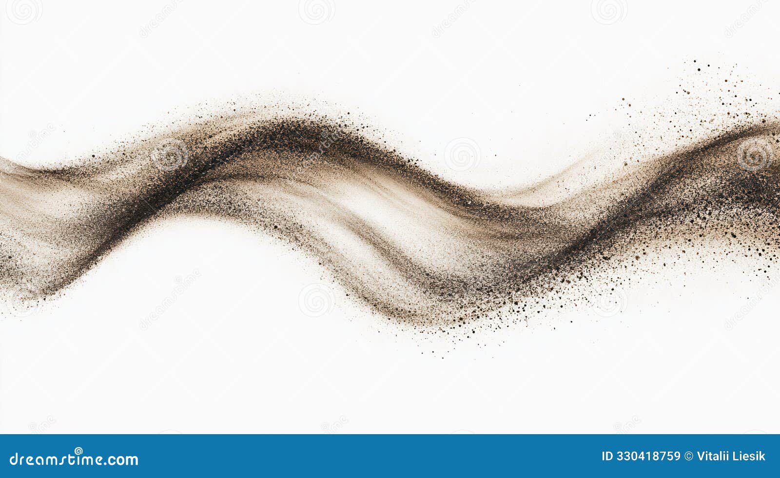Wave of Dark Small Sand Particles on White Background. Generative AI ...