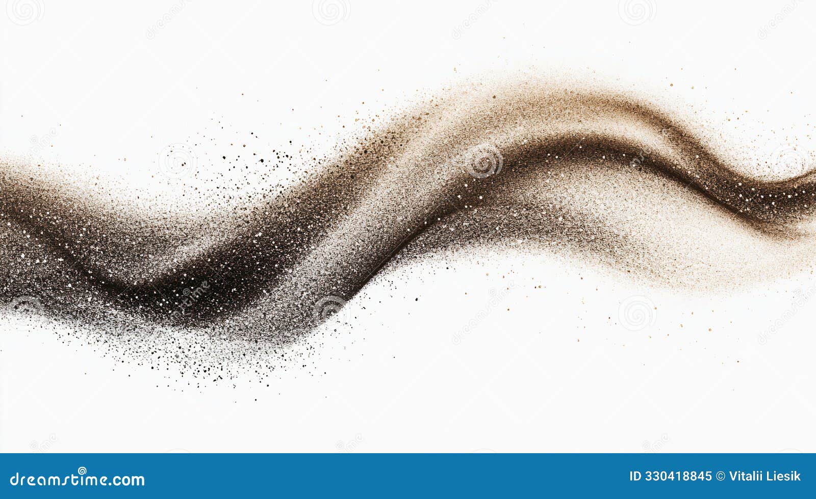 Wave of Dark Small Sand Particles on White Background. Generative AI ...