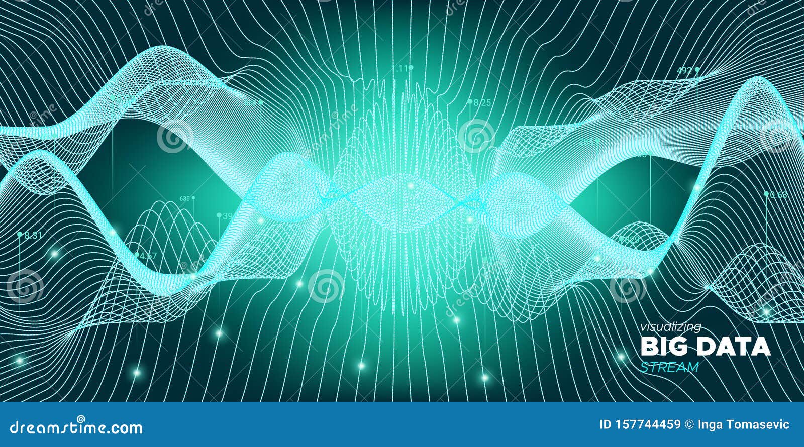 Wave Data Infographic. Particle Abstract Stock Vector - Illustration of ...