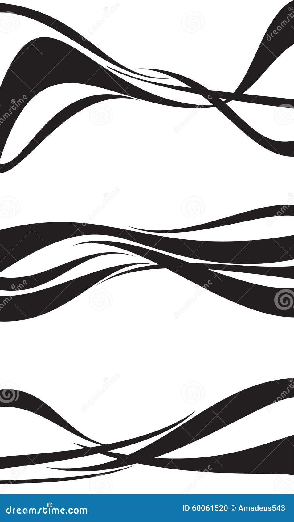 Wave Design Element Set Vector Black Stock Vector - Illustration of ...
