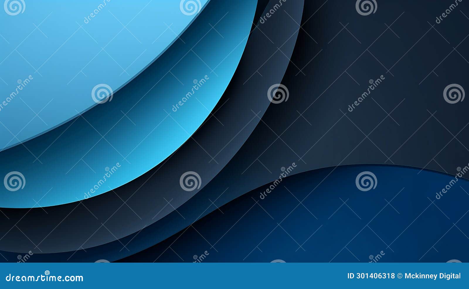 Layered Design in Wave and Line Concept in Blue Color. Stock ...