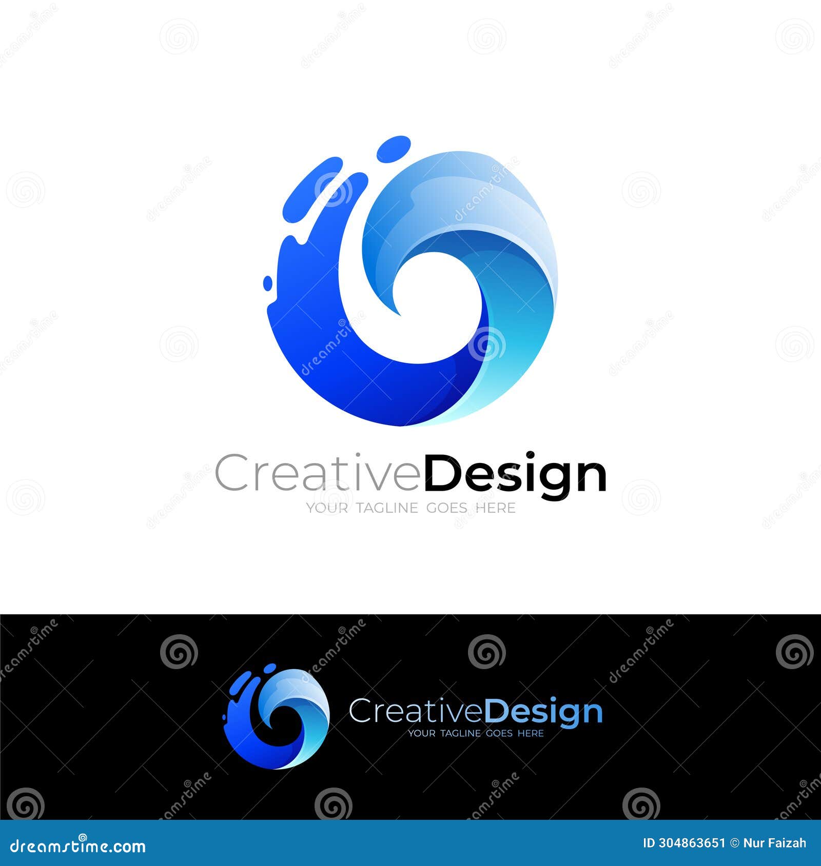 Wave Design Template, Blue Color, Circle Wave Design Vector Stock ...
