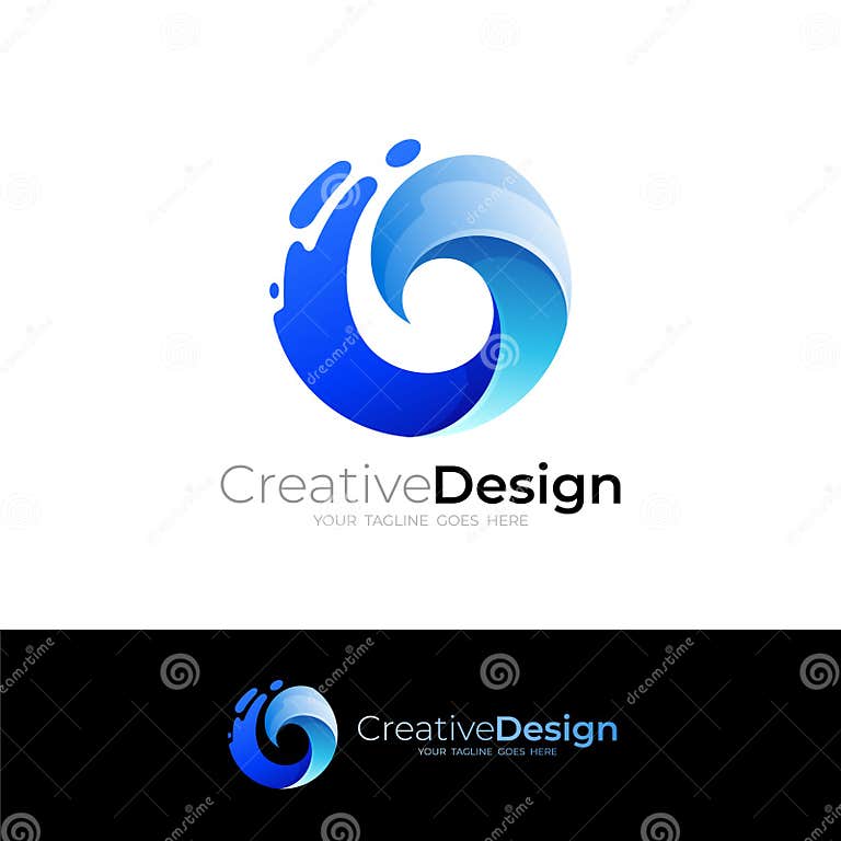 Wave Design Template, Blue Color, Circle Wave Design Vector Stock ...