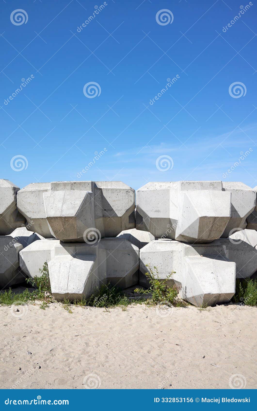 Wave Dissipating Concrete Blocks on a Beach Stock Photo - Image of ...
