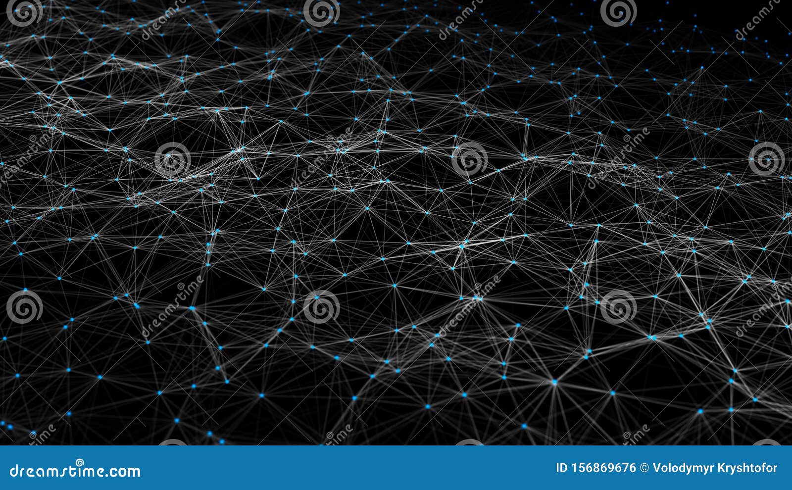 Wave with Dots. Network of Particles Connected by Lines. Grid ...