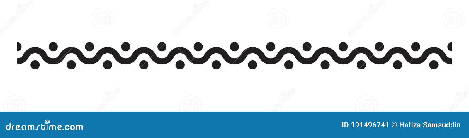 Wave and Dotted Border Design. Vector Illustration Decorative Design ...