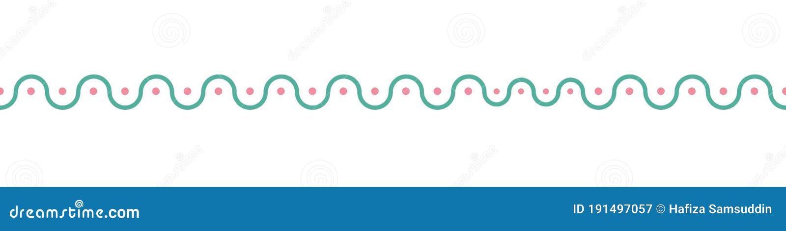 Wave and Dotted Pattern Border Design. Vector Illustration Decorative ...
