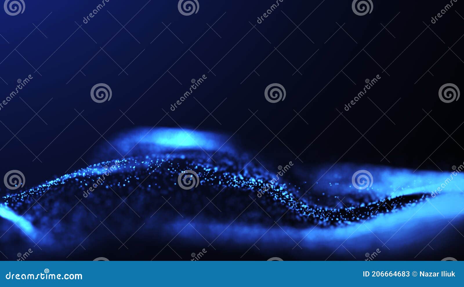 Wave of Dust Particles. Futuristic Point Wave Abstract Wave Dots in ...