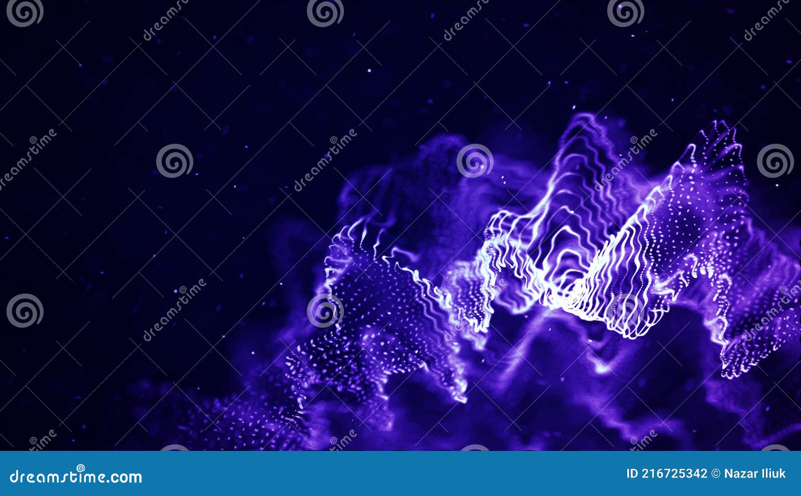 Wave of Dust Particles. Futuristic Point Wave Abstract Wave Dots in ...
